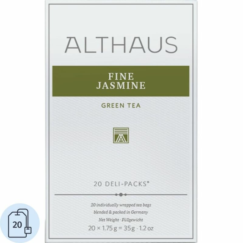Чай Althaus Deli Pack Fine Jasmine, 1,75 г, 20 пакетиков/уп.