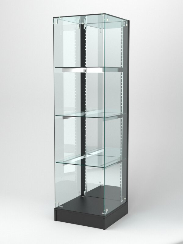 Витрина "астерия ХИТ продаж" №4 (без дверки, задняя стенка - зеркало), Черный