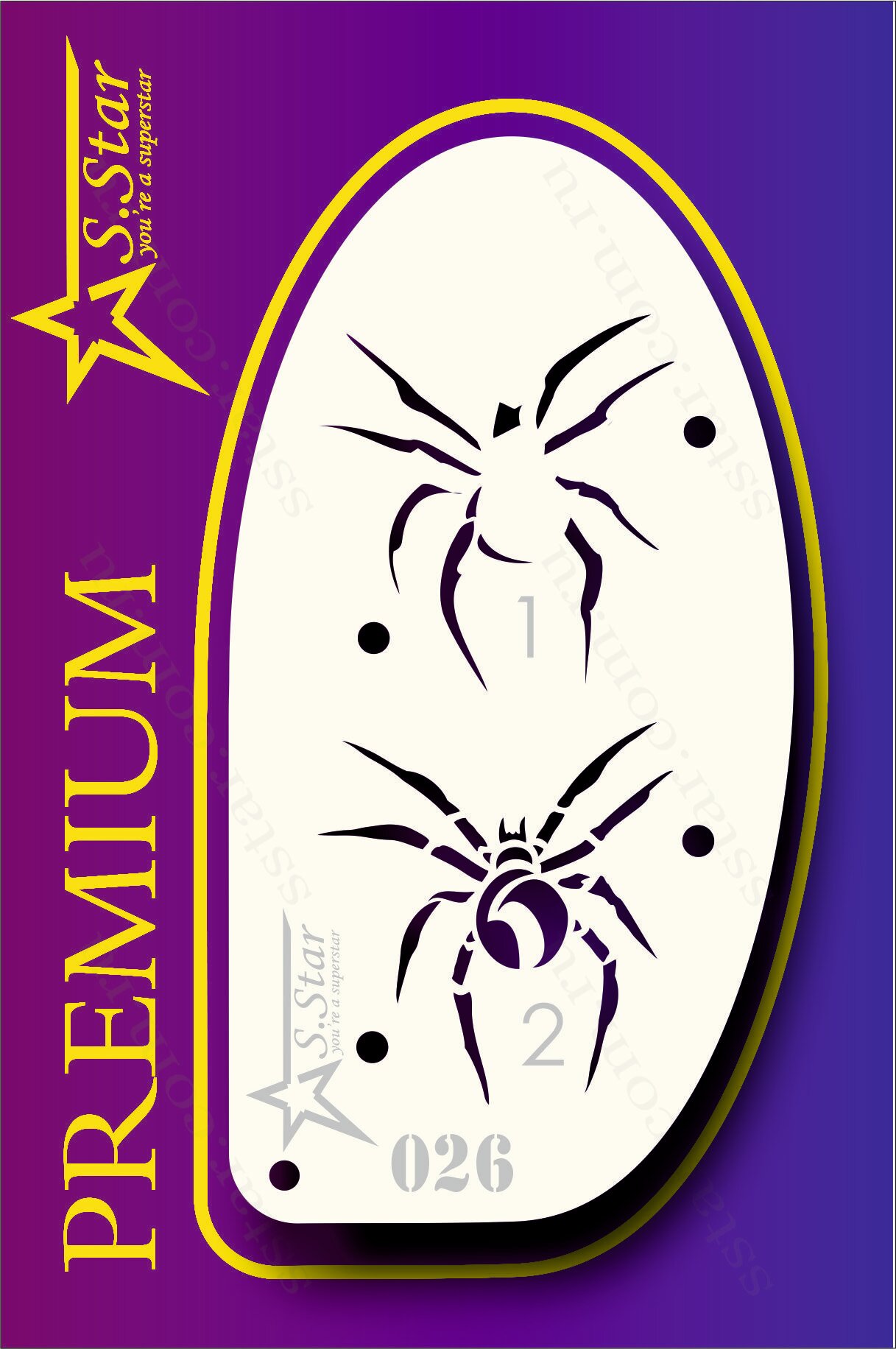 Трафарет для аквагрима постоянного пользования паук