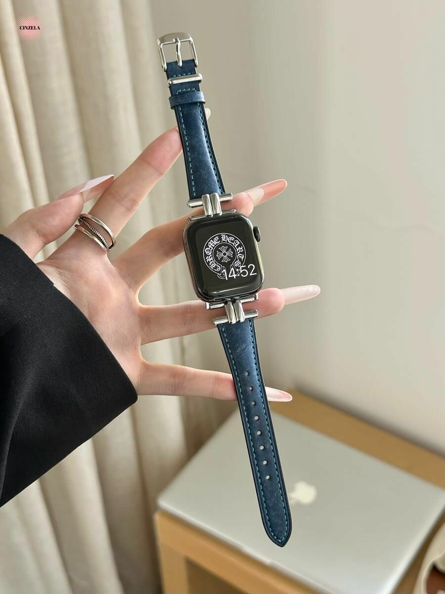 Кожаный Ремешок Для Часов В Стиле Ретро С Двойной Трубкой, Размер IWatch 42мм 45мм 44мм 46мм 49мм, Подходит Для Apple Watch Серии 1-10 SE ULTRA 2