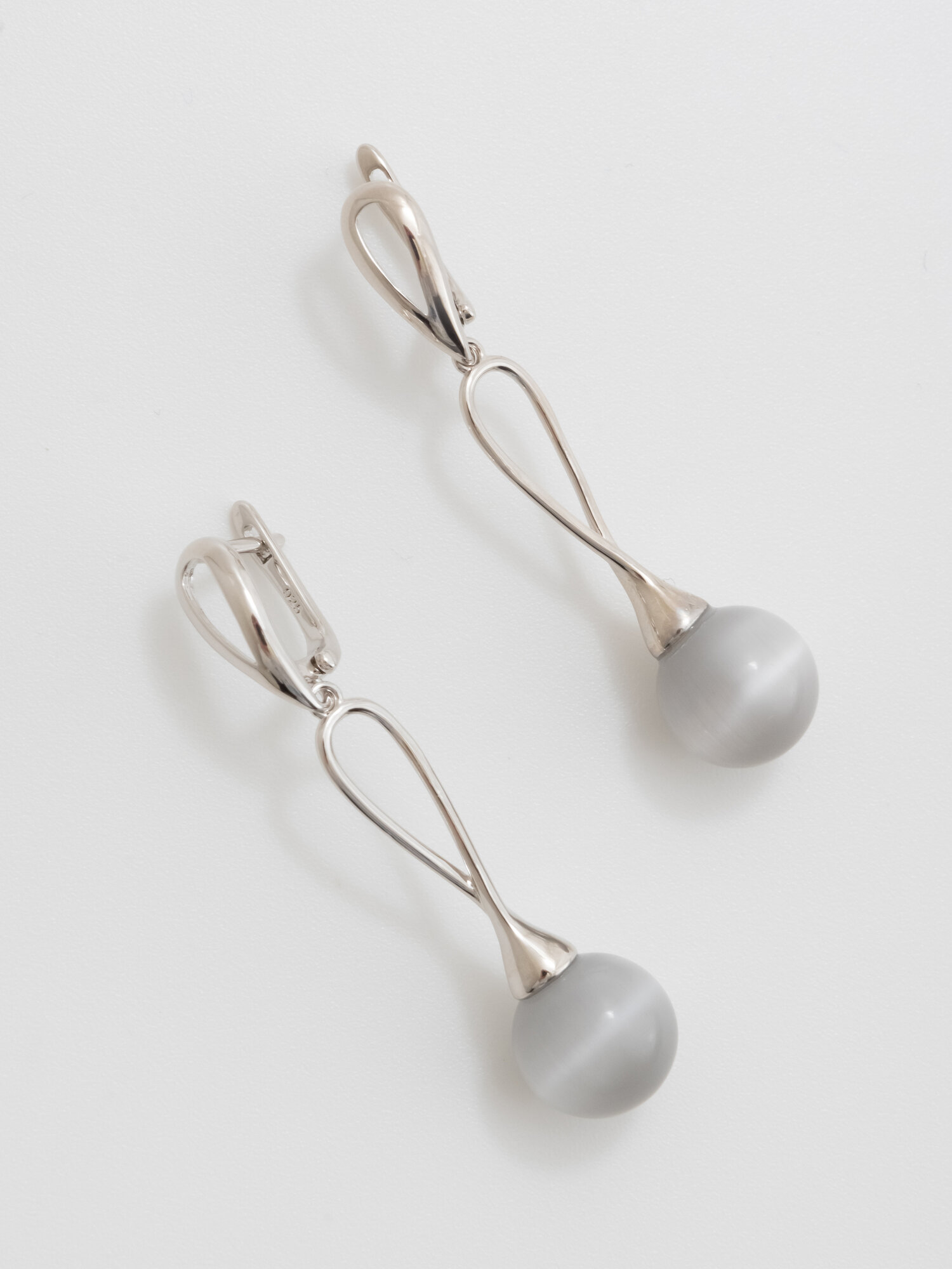 Серьги, кошачий глаз