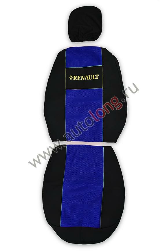Чехол сиденья Renault Magnum, с 2 ремнями, синий, износоустойчивый жаккард