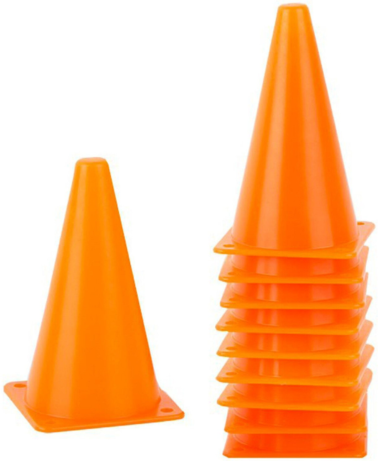 Сигнальный тренировочный конус, спортивный футбольный конус для разметки, пластиковый разметчик для спортивных игр и эстафет, высота 10 см, набор из 10 штук