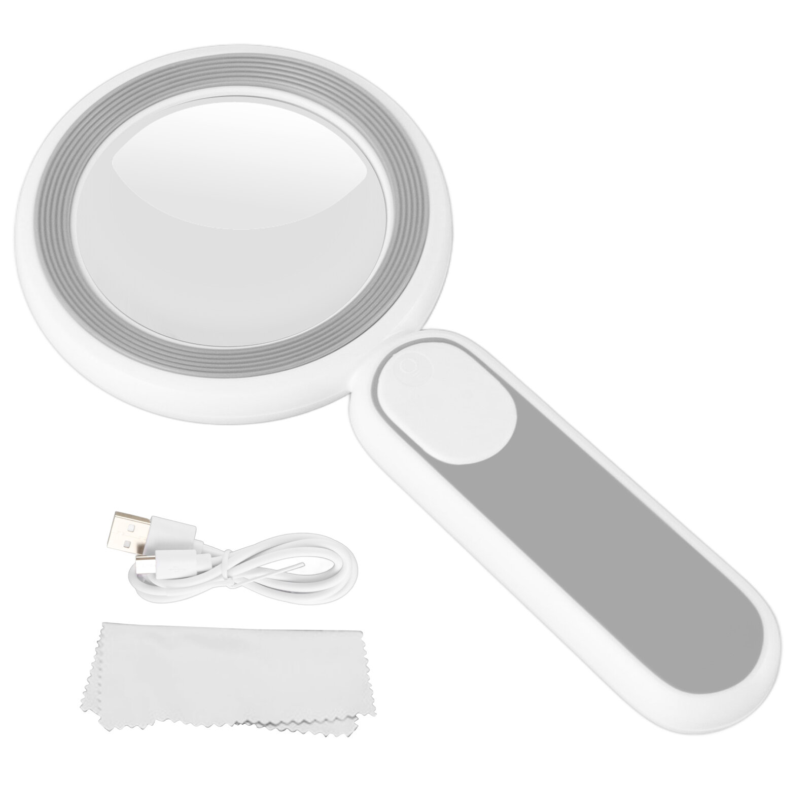 8x Перезаряжаемое увеличительное стекло с Light 21led 3 Mode Magnify Glass для детей -пожилых людей читает серые