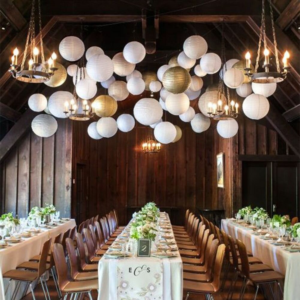 Круглый фонарик для декора интерьера, белый, 10 см