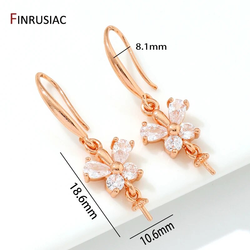 Серьги крючки FINRUSIAC, Rose Gold Color, 18.6 мм