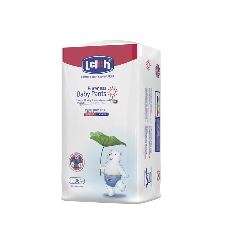 Lelch Pure Learning Pants, Size L, 36 Pieces (9-14kg), Baby Diapers, Learning Pants [Brand Direct Supply, Safe Quality]