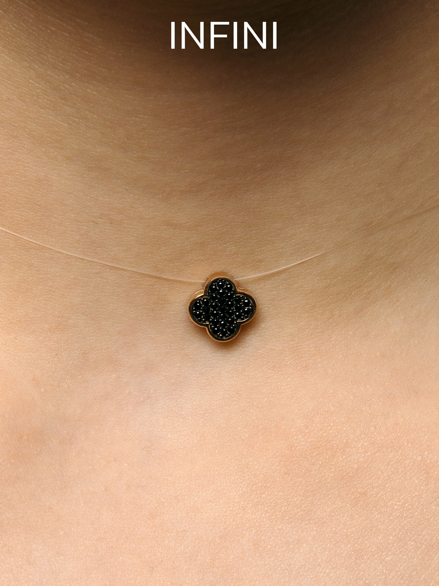 Колье, красное золото, 585 проба, фианит