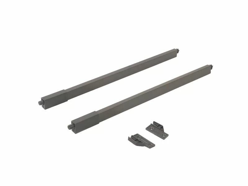 Рейлинги Firmax длина 500 мм, квадратные верхние для ящика Slimline + комплект из двух креплений, антрацит 1 ком.