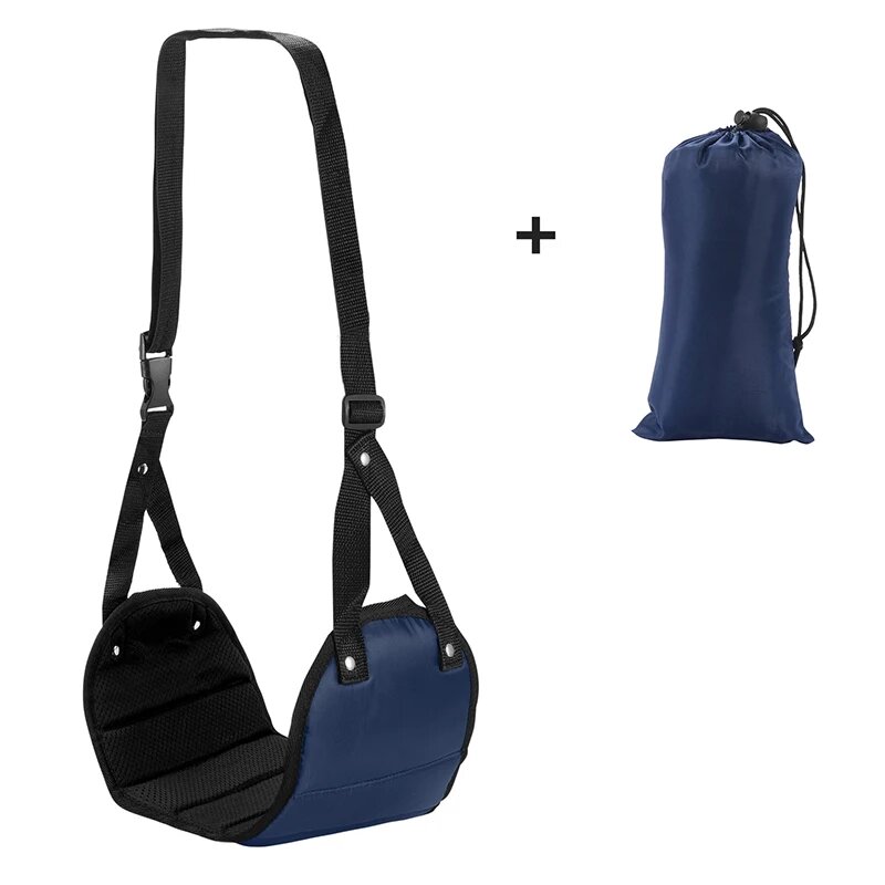 Портативный Регулируемый Подвесной Гамак С Подставкой Для Ног Для Путешествий, Темно-синий, Blue