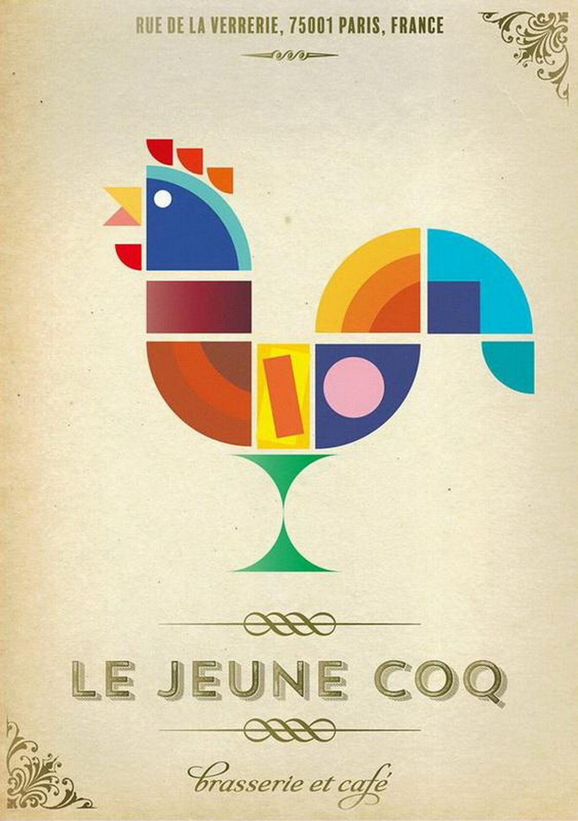 Плакат, постер Постер в винтажном стиле для бистро на бумаге, размер 30х42см