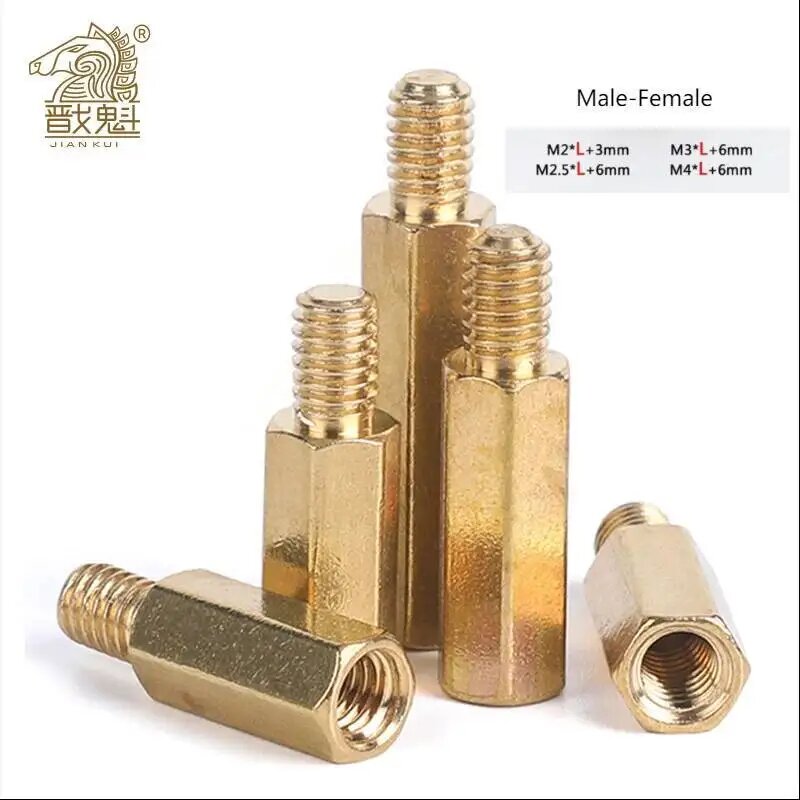 Шестигранные стойки JARBLUE M2x6mm, латунь, male-female