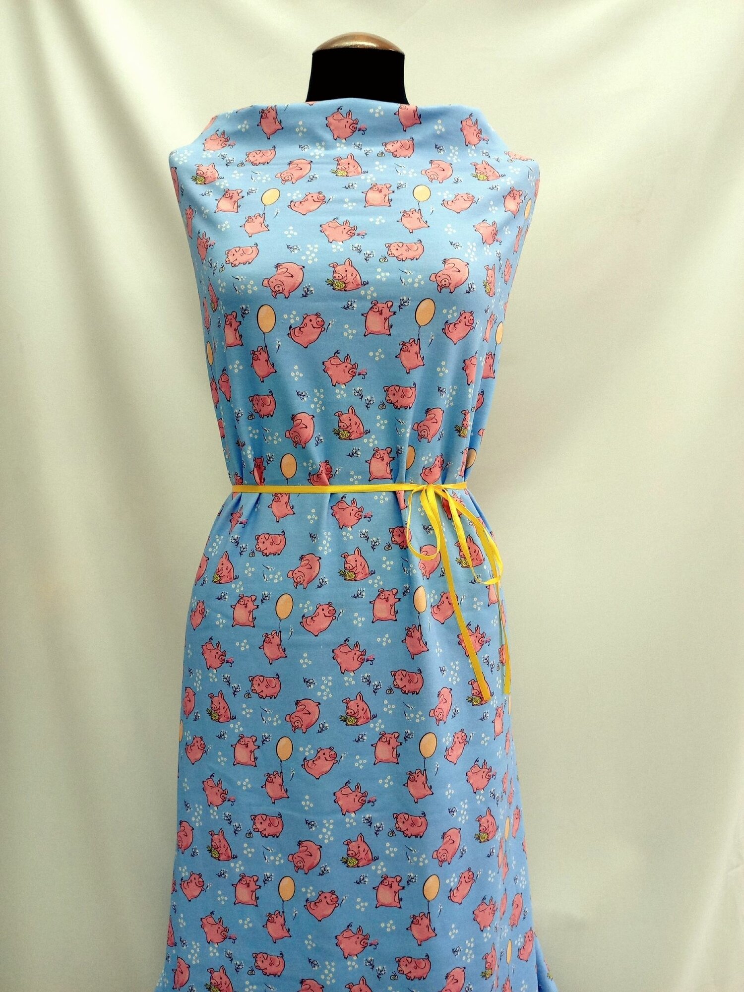 Трикотаж кулирка с лайкрой "Свинки", длина 1 метр, ширина 180 см