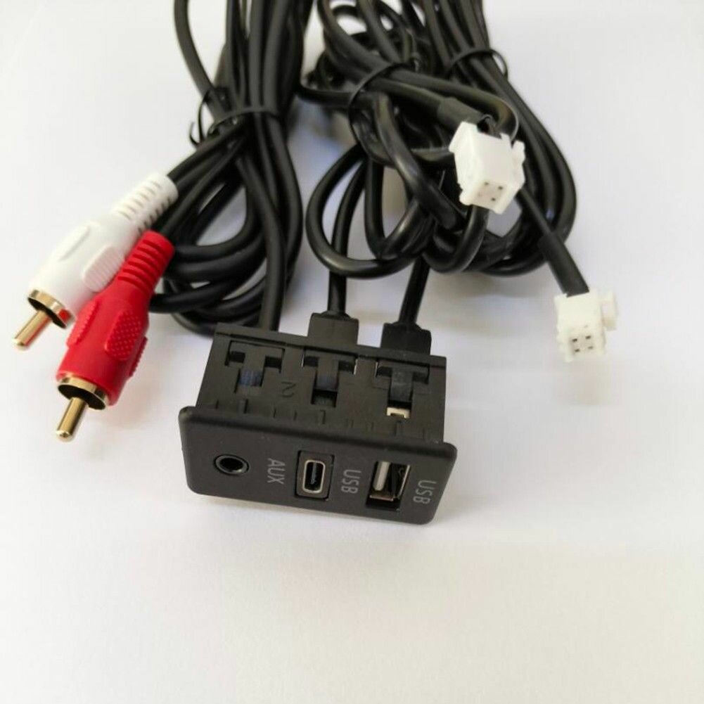OZ-DEDO автомобильная розетка USB+Type-C для приборной панели 145 см — панельный кабель-адаптер с AUX, чёрный ABS