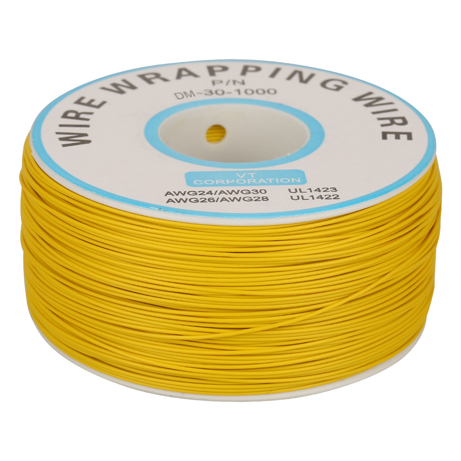 1 -й проводная обертка с одной медной проволочной цепей 30AWG Кабель 0,25 мм диаметр сердечника (желтый)