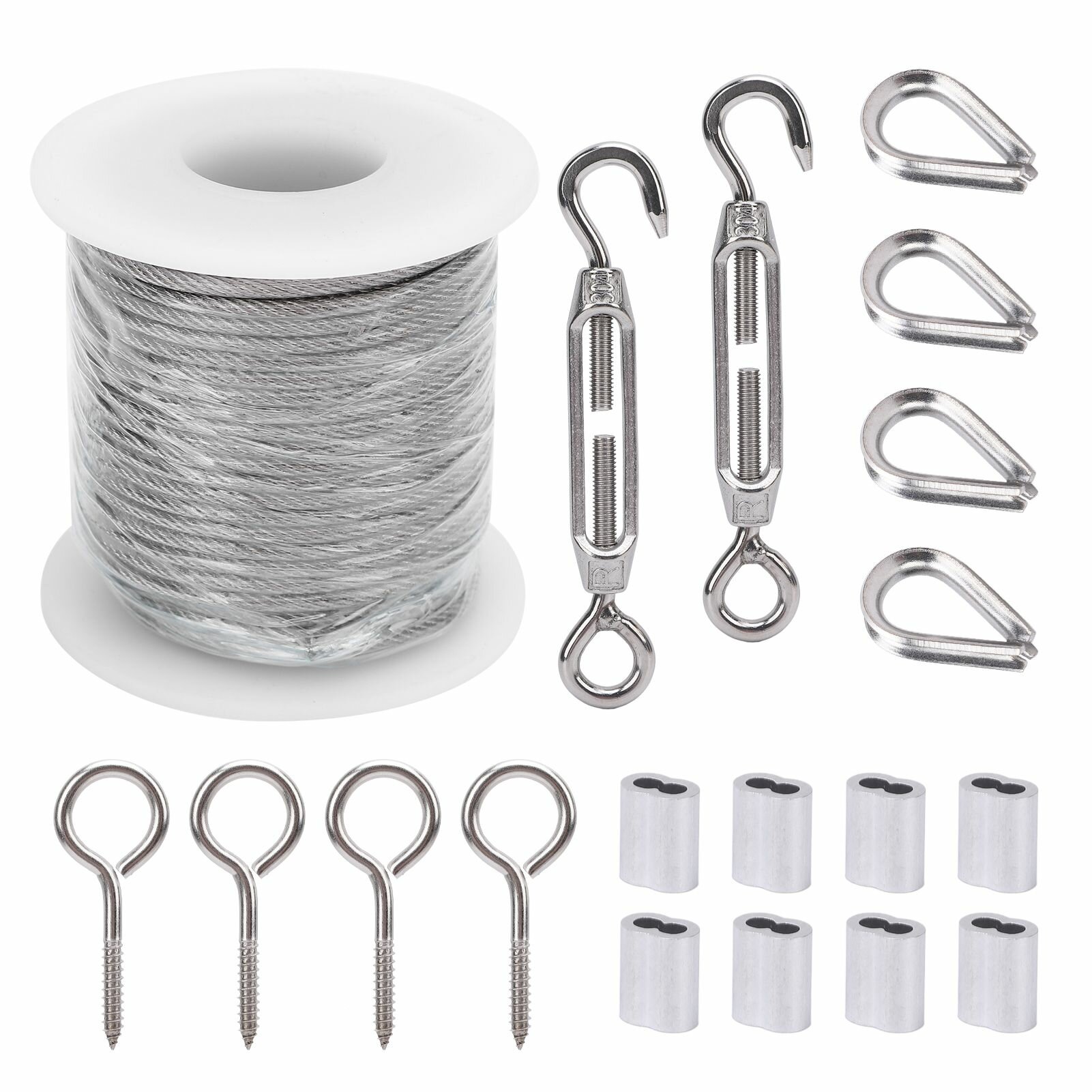 49 футов Трос 2 мм Нержавеющая Сталь с УФ-Покрытием