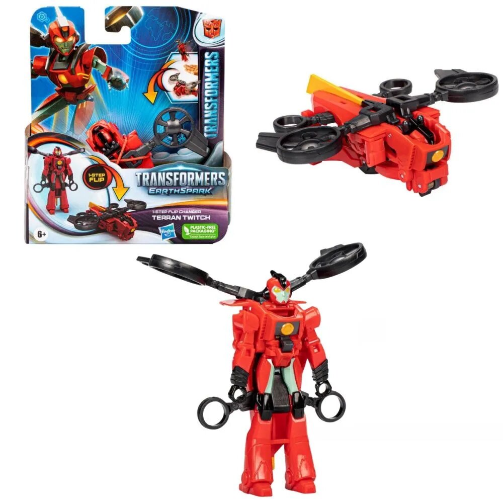 Трансформеры Hasbro Игрушка Transformers Toys EarthSpark 1-Step Flip Changer Terran Twitch Action Figure