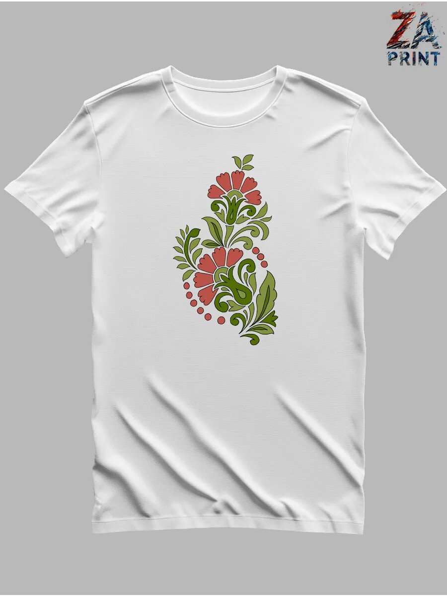 Футболка классическая с узором из цветков