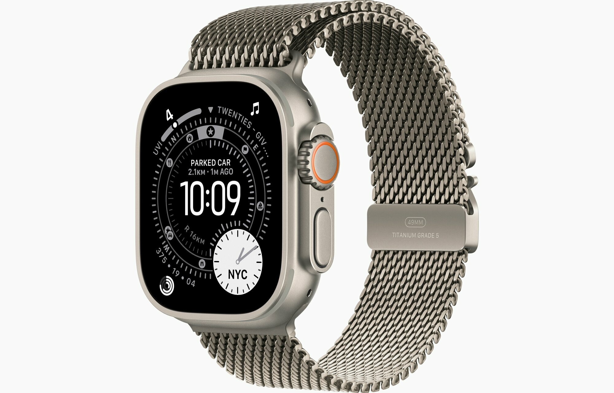 Умные часы Apple Watch Ultra 3 (2025) 49 мм GPS + Cellular Natural Titanium Case with Natural Titanium Milanese Loop, размер ремешка M