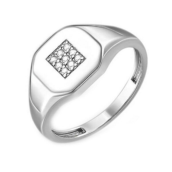 Кольцо, серебро, 925 проба, родирование, фианит