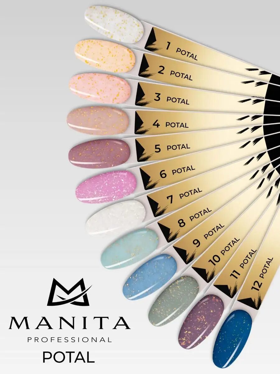 Набор гель-лаков Manita Professional "Potal", 12шт, самовыравнивающийся, без запаха
