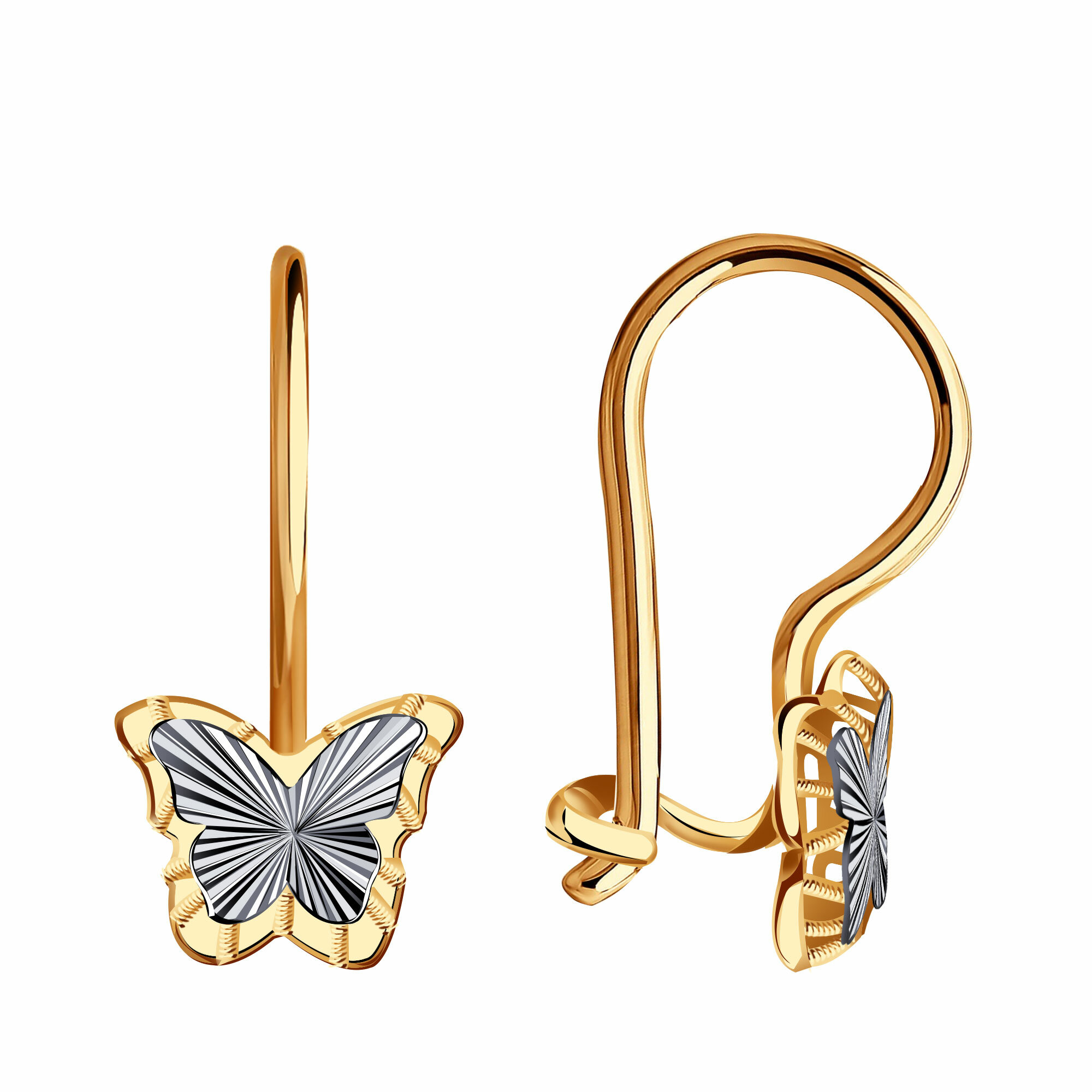 Серьги Diamant online, красное золото, 585 проба