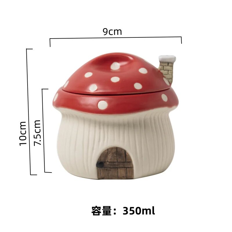 Креативная мультяшная милая посуда в виде грибов, керамическая чашка для тушения, маленькая чаша, контейнер для перца, бытовая деталь, C Stewing cup