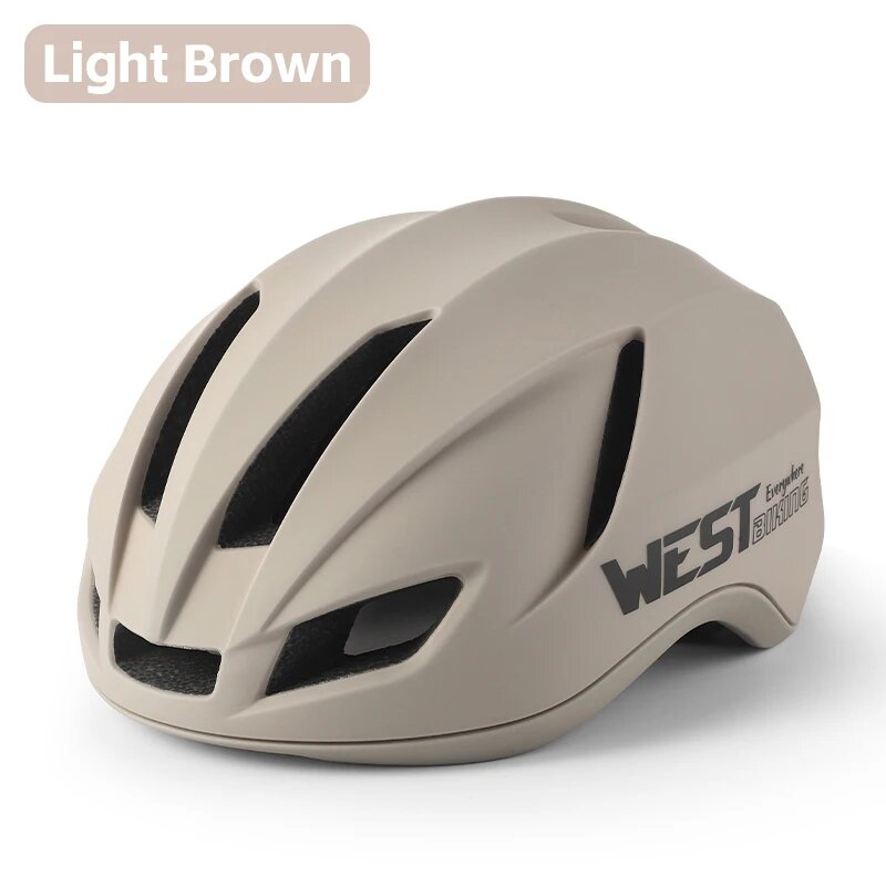 Велошлем West Biking YP0708113, для взрослых, легкий, бежевый, Light Brown Размер L (обхват груди 58-61 см)