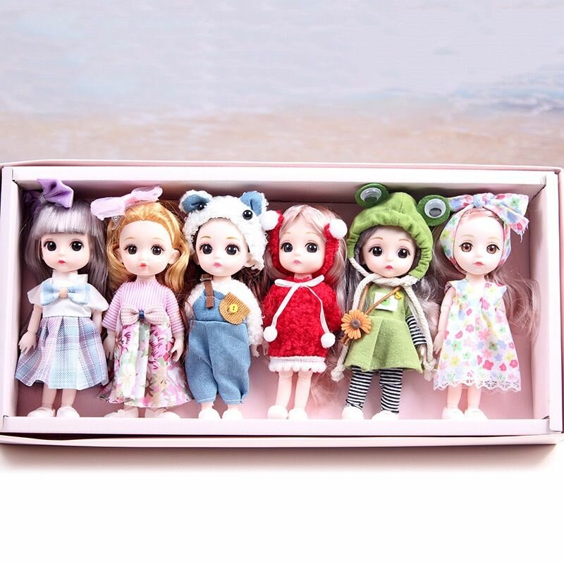 Кукла балерина шарнирная в белом платье 17см