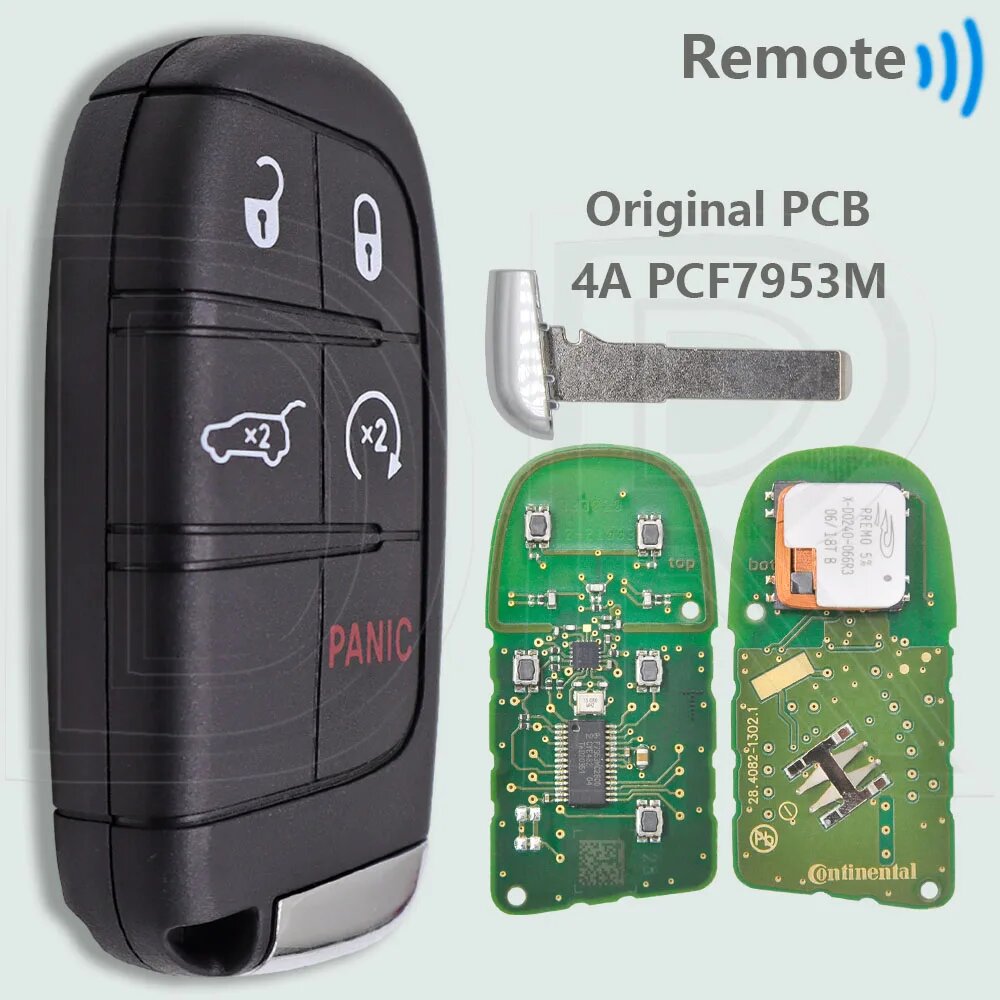 DR M3N- 40821302 4A PCF7953M оригинальная печатная плата 433 МГц бесконтактный автомобильный дистанционный ключ для Jeep Compass Renegade Dodge Fiat 500 500X 500L, 4 Plus1 BT, For Fiat