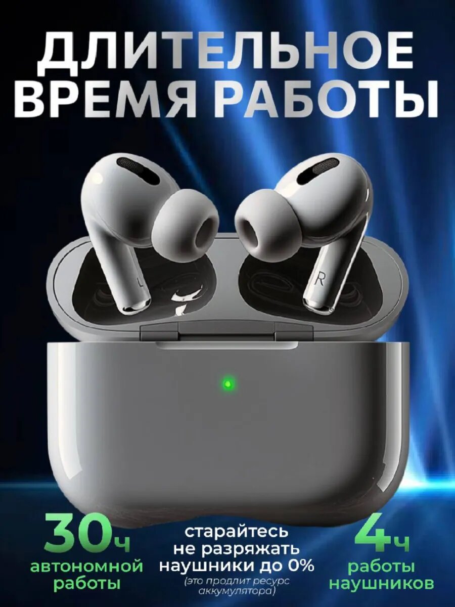 Наушники беспроводные с шумоподавлением и микрофоном Pods Pro 2 Premium plus
