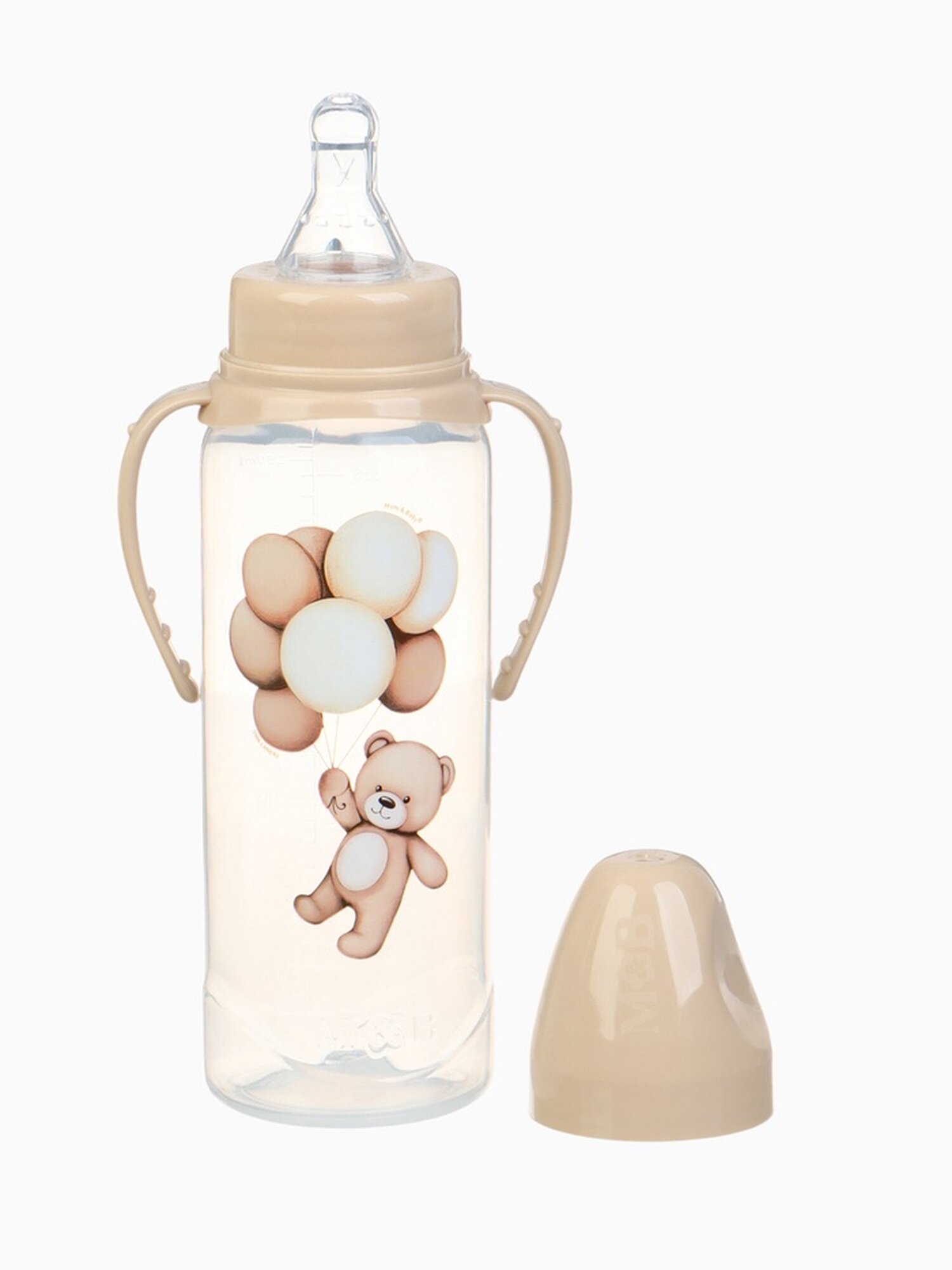 Бутылочка для кормления «Baby Bear» 250 мл, цилиндр, бежевый Mum&Baby