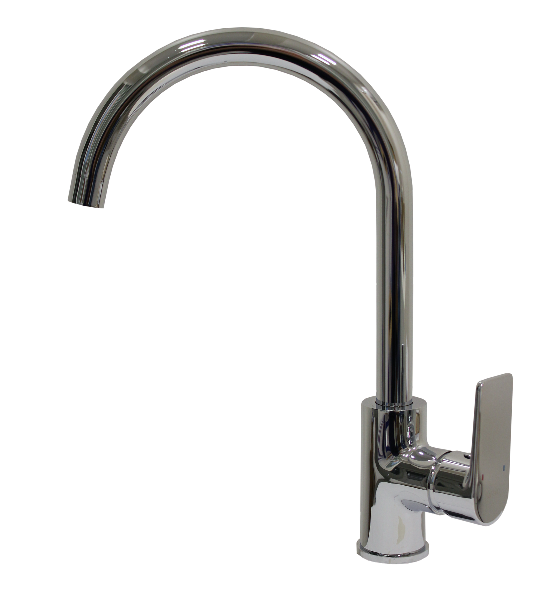 Смеситель NAVAQ однорукий д/кухни с пов. изливом, хром, латунь, бок. ручка