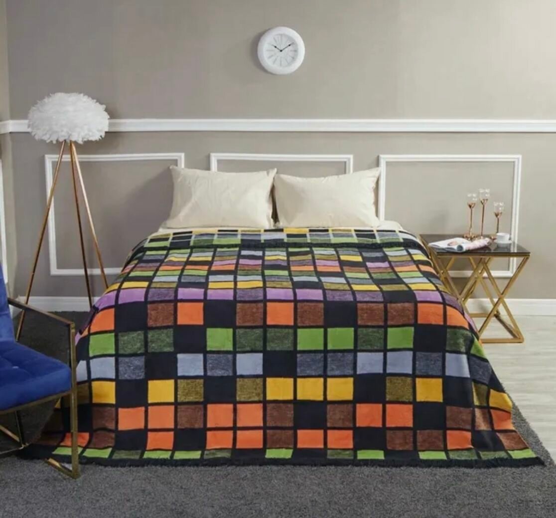 Плед покрывало с коротким ворсом, тёплое, Venera, 200х220 см.