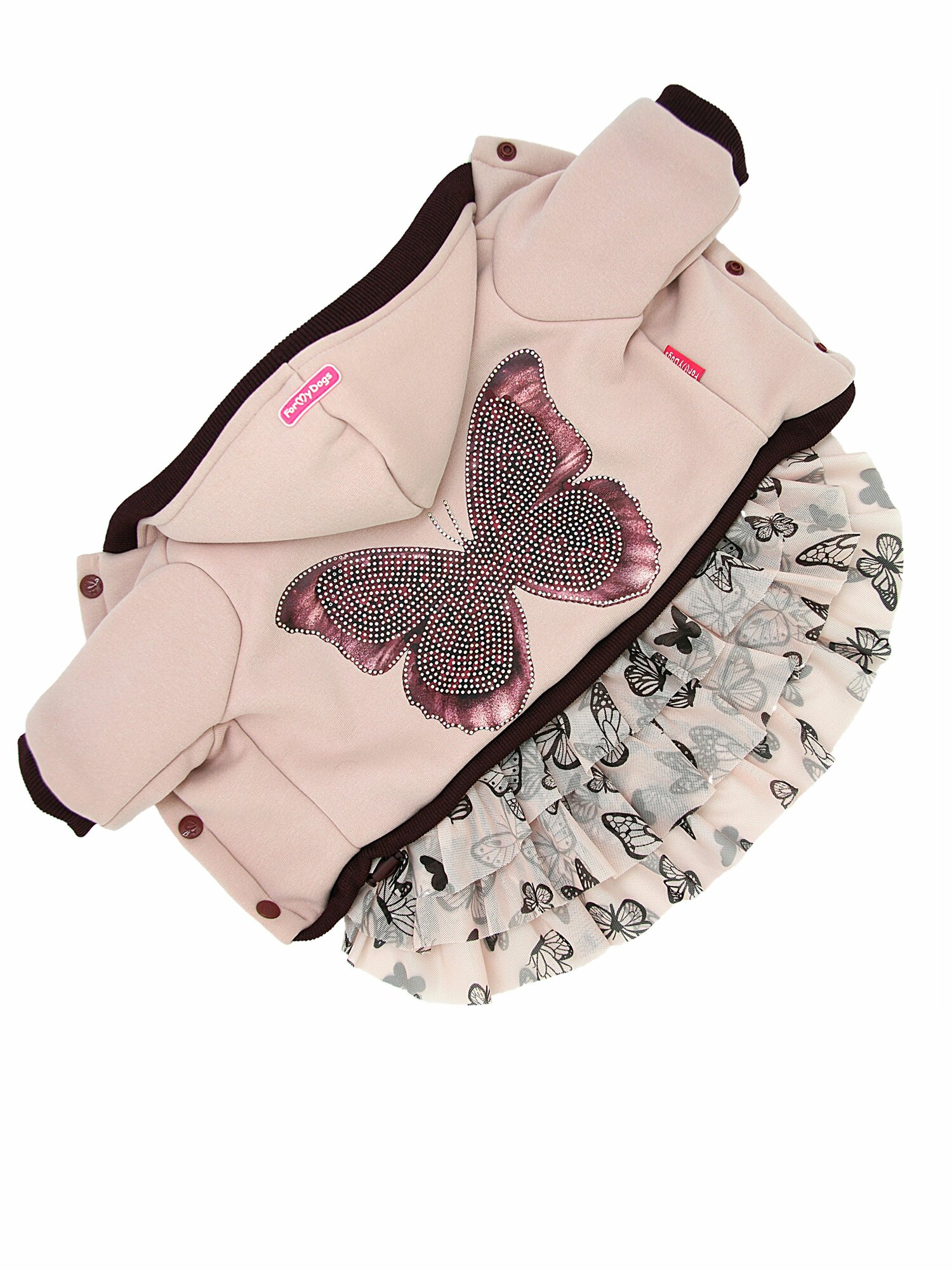 Утепленное платье-куртка для собак мелких и средних пород