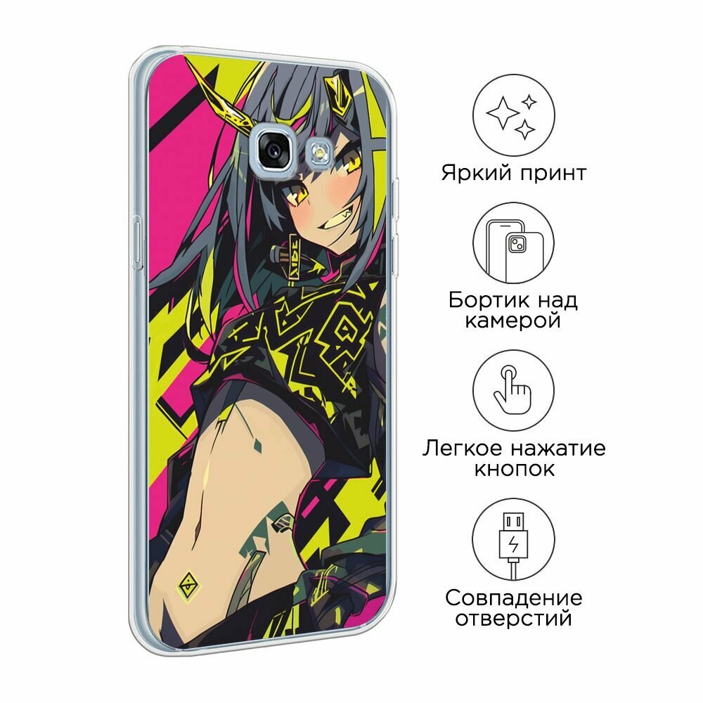 Чехол на Samsung Galaxy A5 2017 / Самсунг Галакси А5 2017 с принтом "Девушка в кибер костюме" — фото 1