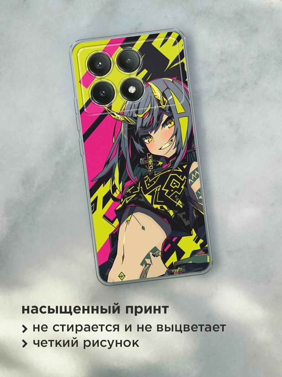 Чехол на Xiaomi Poco X6 PRO 5G / Поко X6 Про 5G с принтом "Девушка в кибер костюме" — фото 1