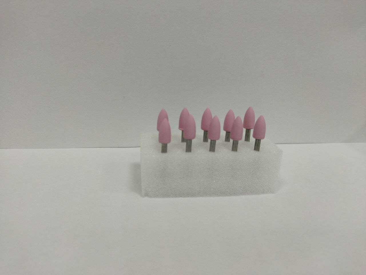 Полировка Kenda конус-полир(розовый)мелкий- для композита, стеклоиномера, компомера (угл/нак.), 10 шт 908-F