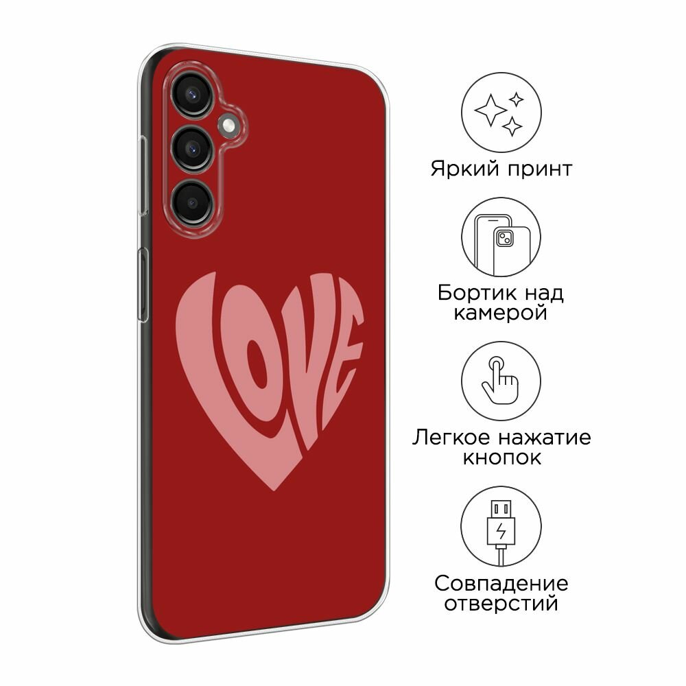 Чехол на Samsung Galaxy A24 / Самсунг Галакси A24 с принтом "Love heart 1 - 14 февраля" — фото 1
