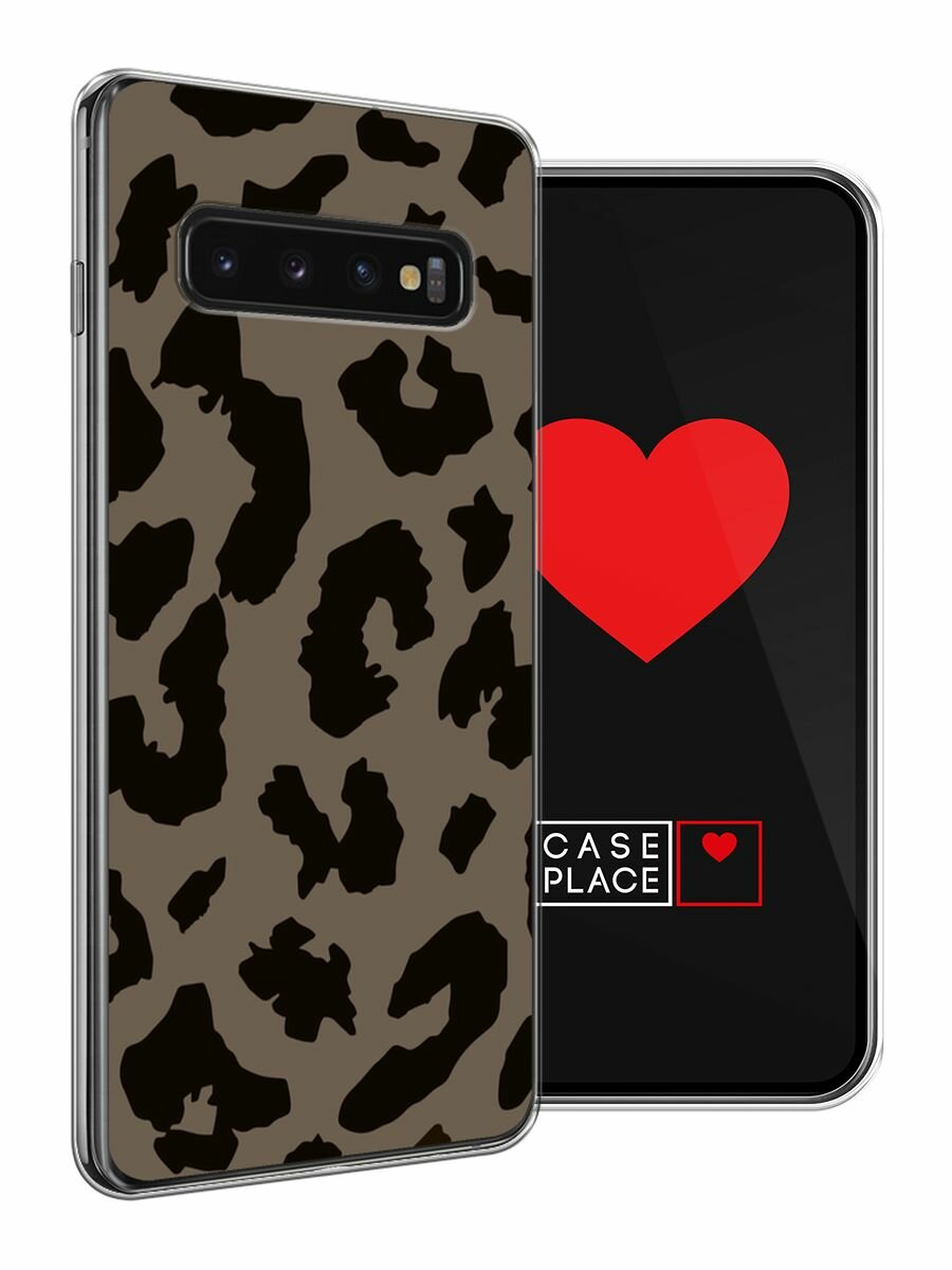 Чехол на Samsung Galaxy S10 + / Самсунг Галакси S10 Плюс с принтом "Леопардовые пятна паттерн 1" — фото 1
