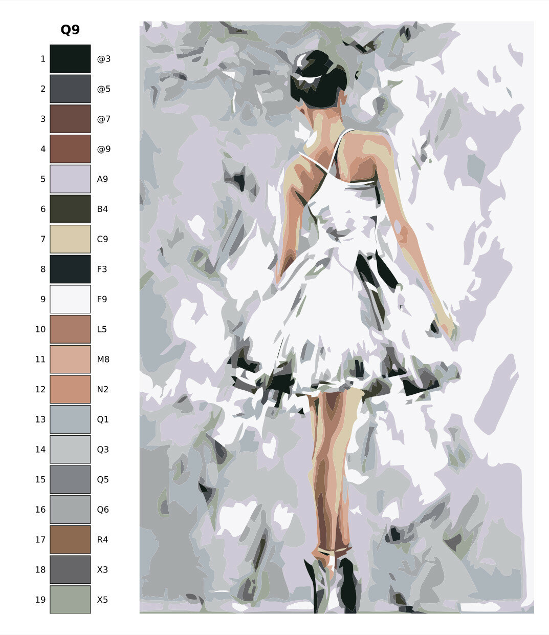 Картина по номерам Q9 "Балерина под дождем" 40х60