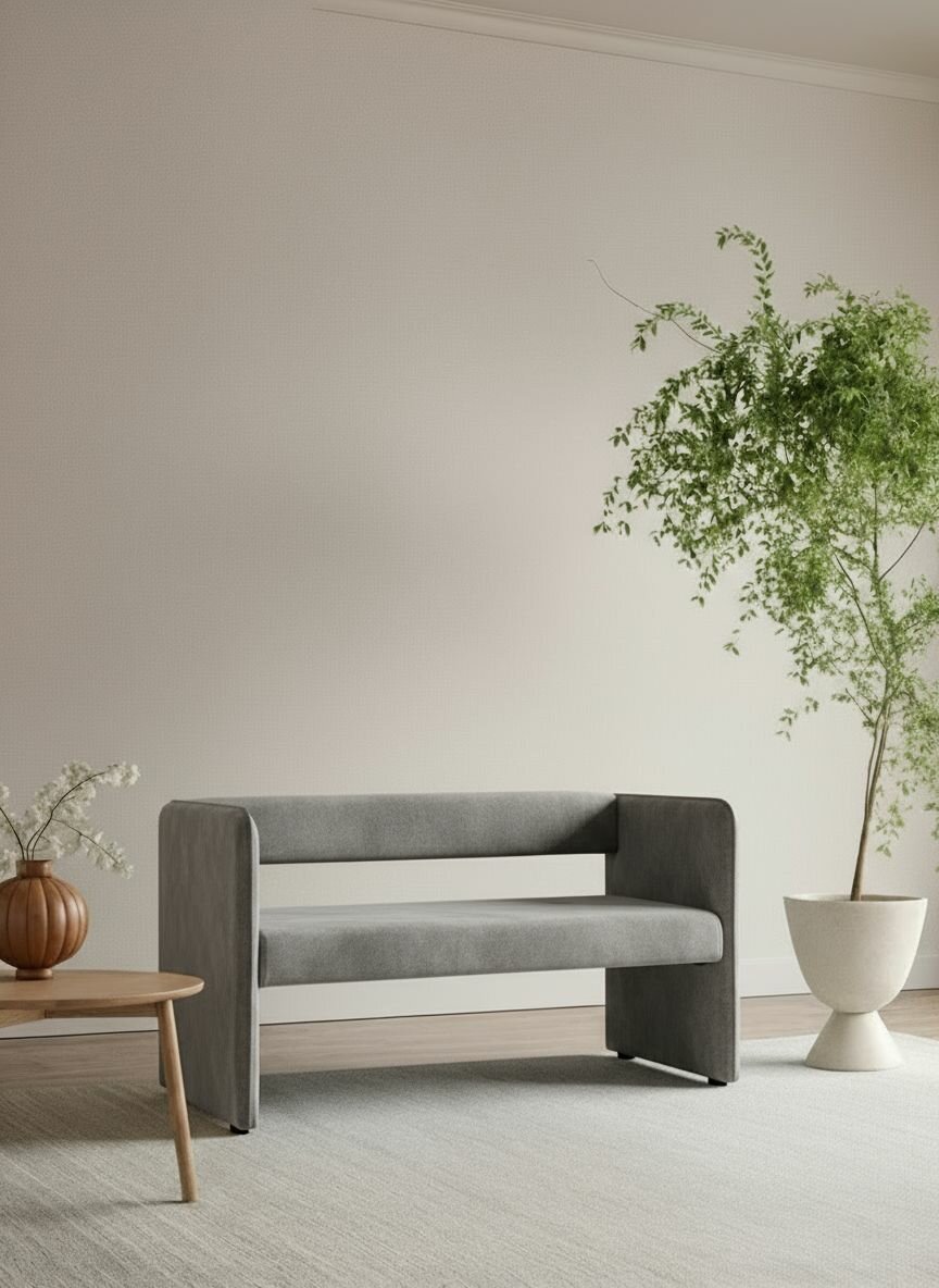 Диван прямой Меркурий серый велюр для офиса, дома, зоны ожидания, кухни