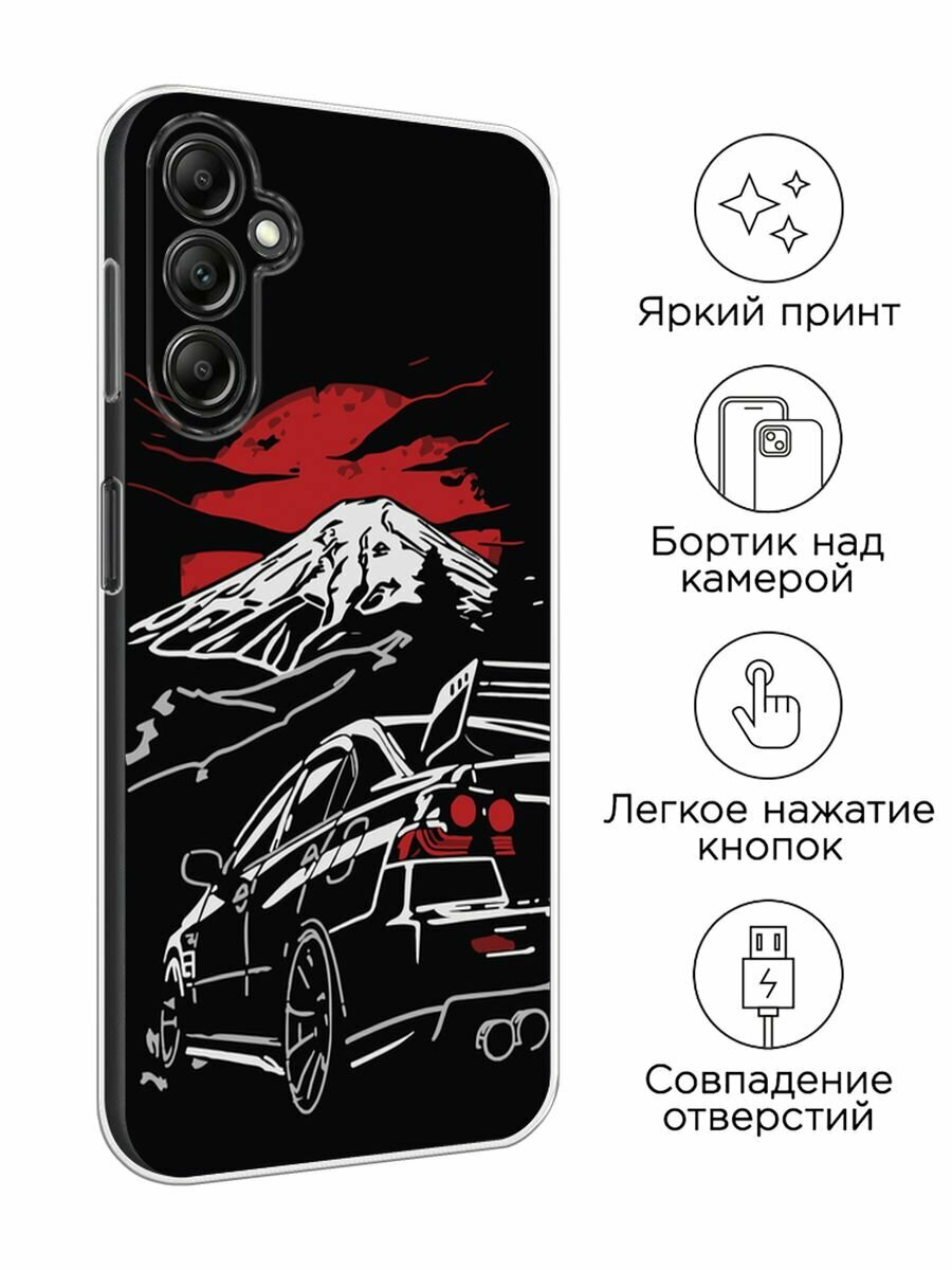 Чехол на Samsung Galaxy A15 / Самсунг А15 с принтом "Машина в горах JDM" — фото 1