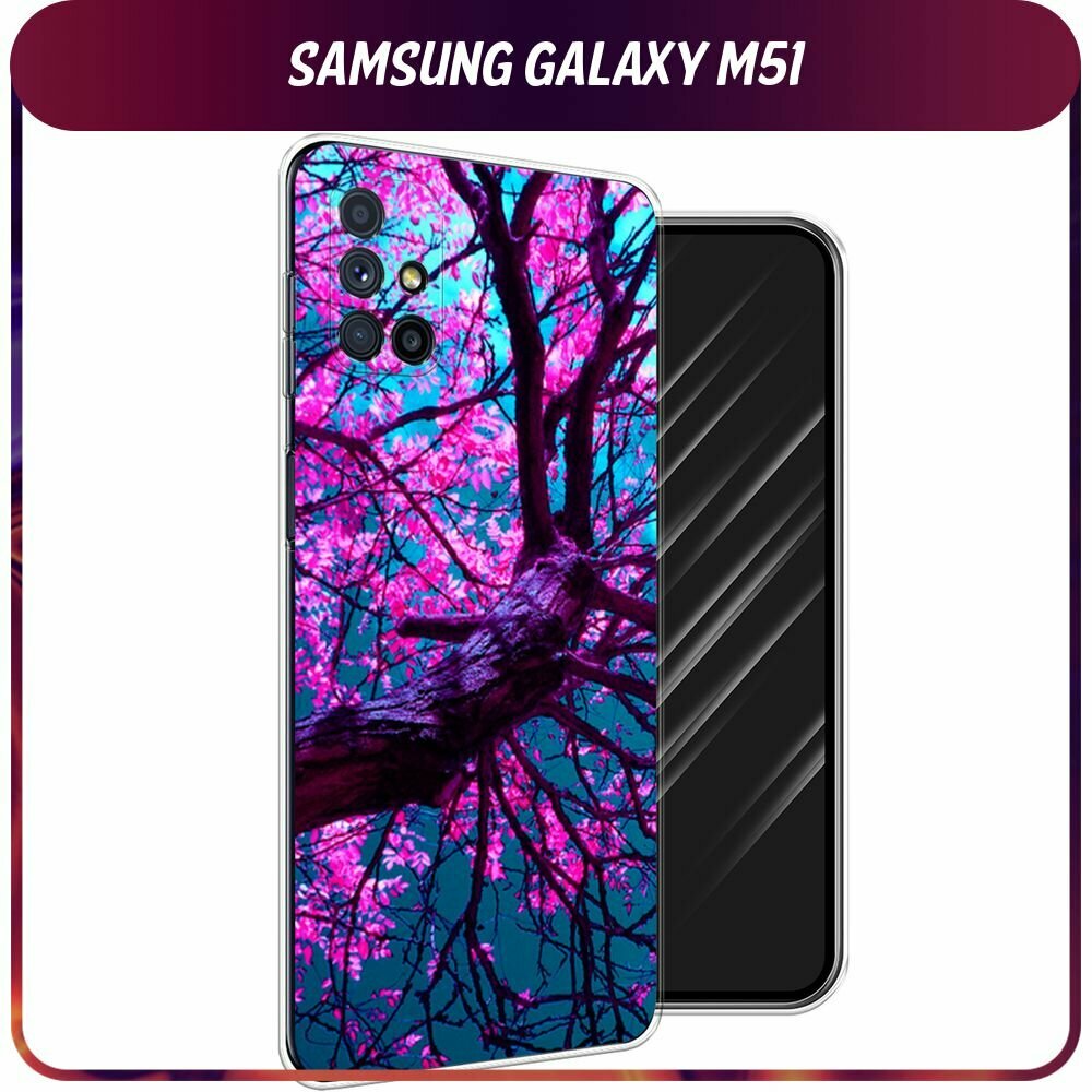 Чехол на Samsung Galaxy M51 / Самсунг Галакси М51 с принтом Фиолетовое дерево
