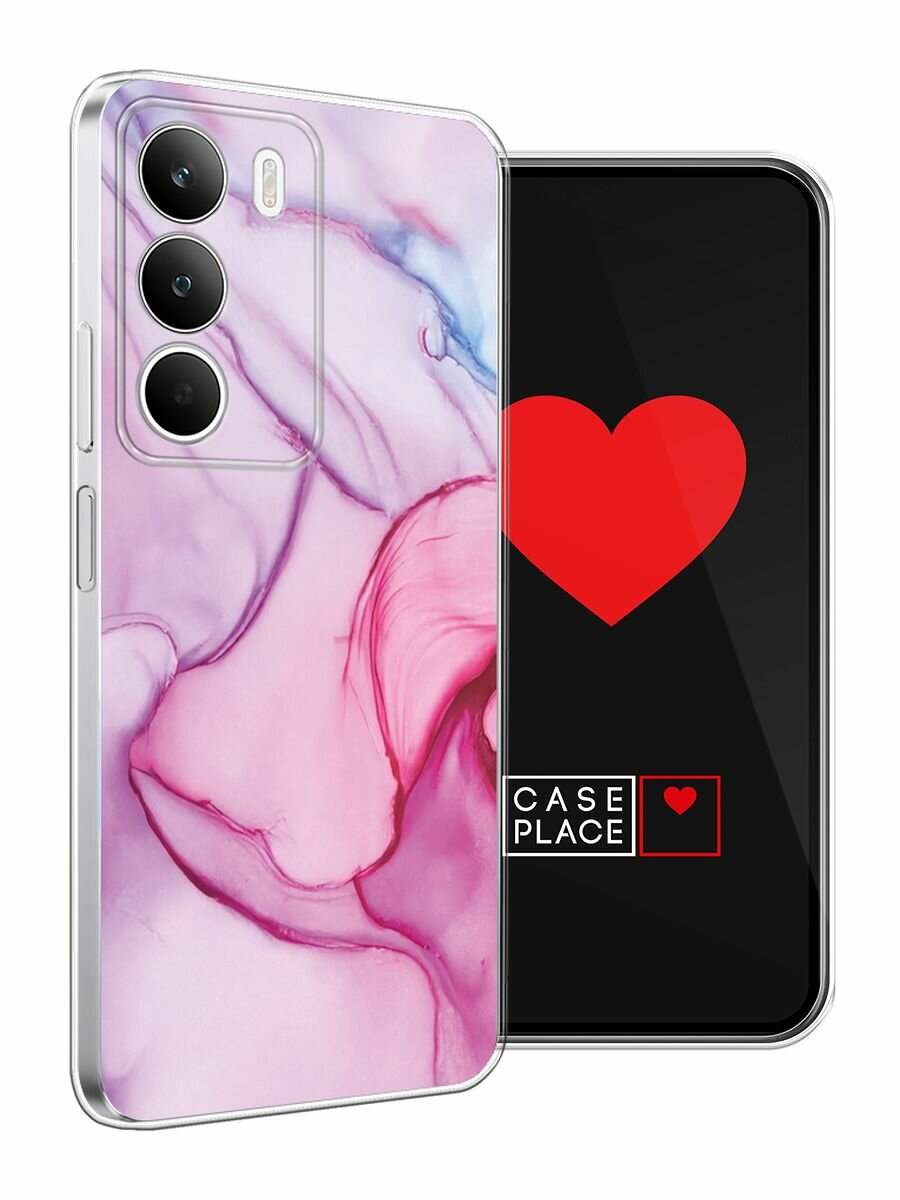 Чехол на Realme C71/P3 Lite 4G / Реалми С71/P3 Лайт 4G с принтом "Розовые мраморные разводы" — фото 1