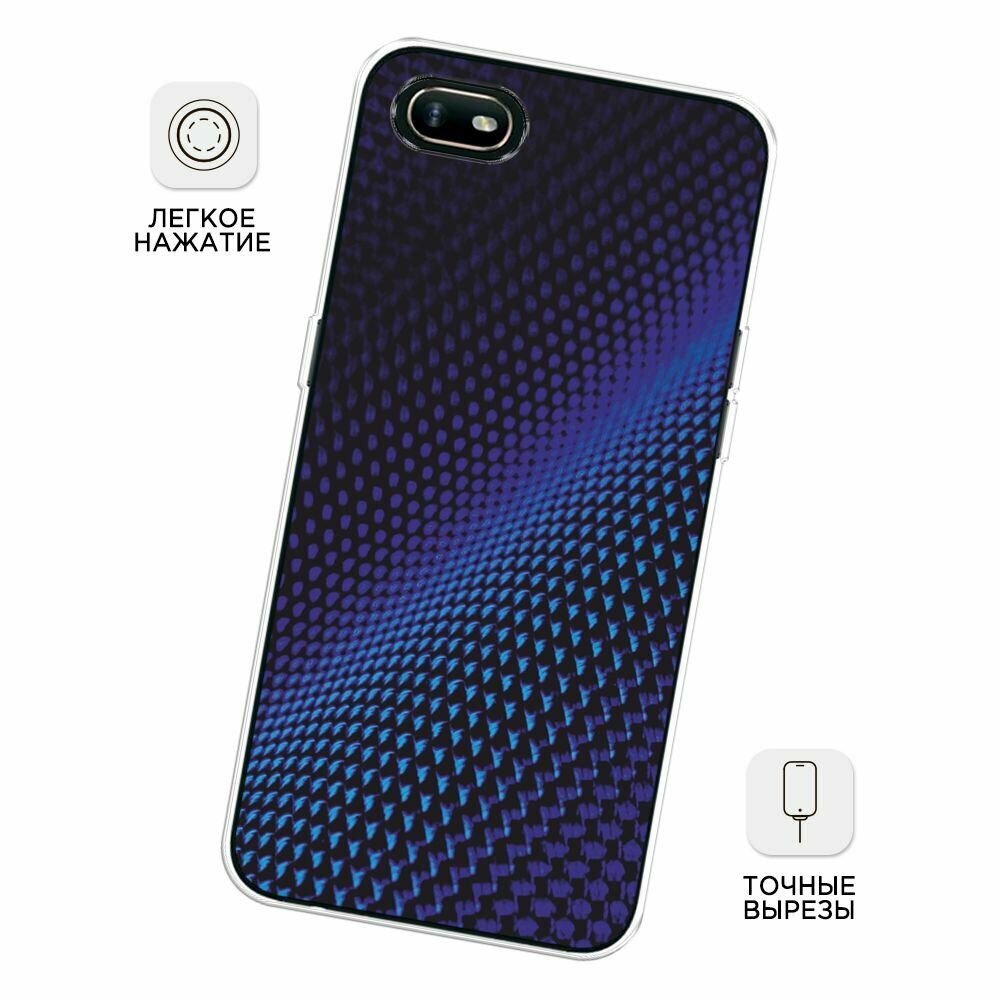 Силиконовый чехол на Oppo A1k / Оппо А1к с принтом "Синий карбон" — фото 1