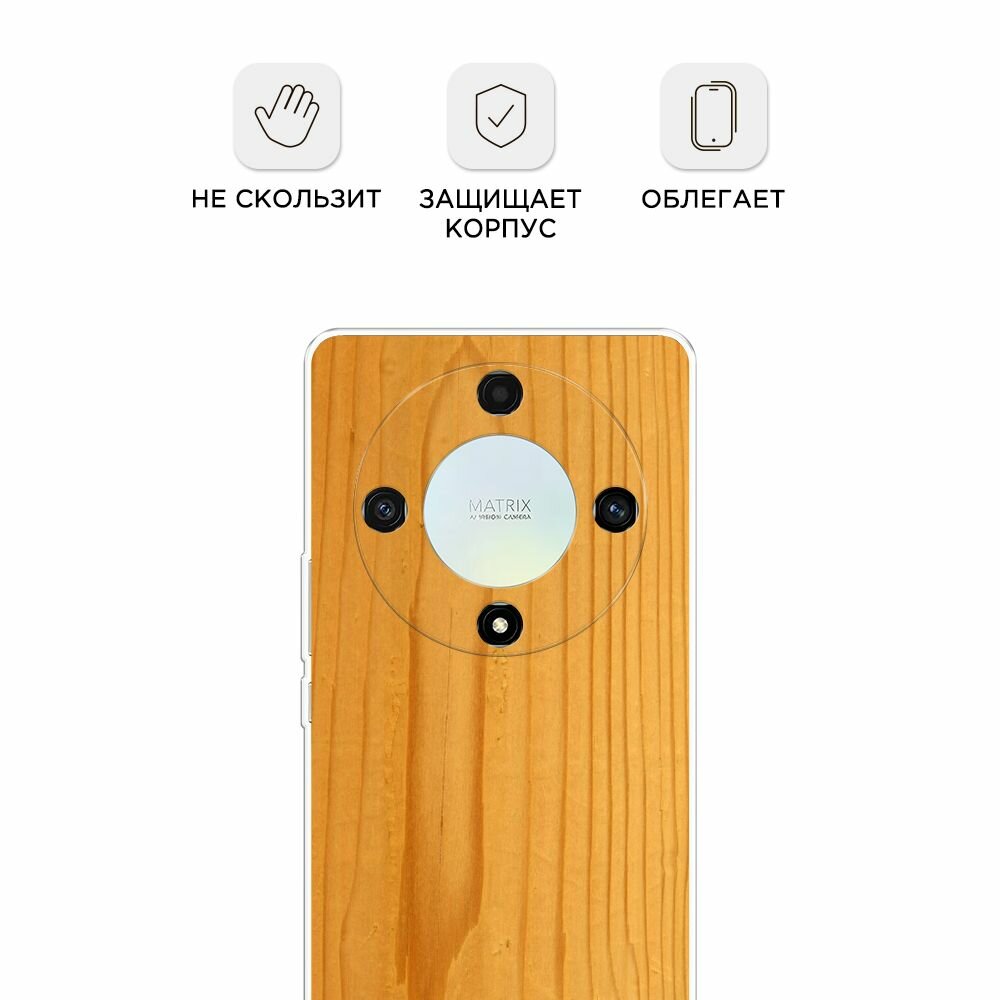 Силиконовый чехол на Honor X9A / Хонор X9A с принтом "Текстура дерево" — фото 1