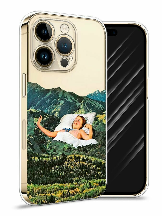Чехол на Apple iPhone 14 Pro Max / Айфон 14 Про Макс с принтом Good morning, my darling, прозрачный