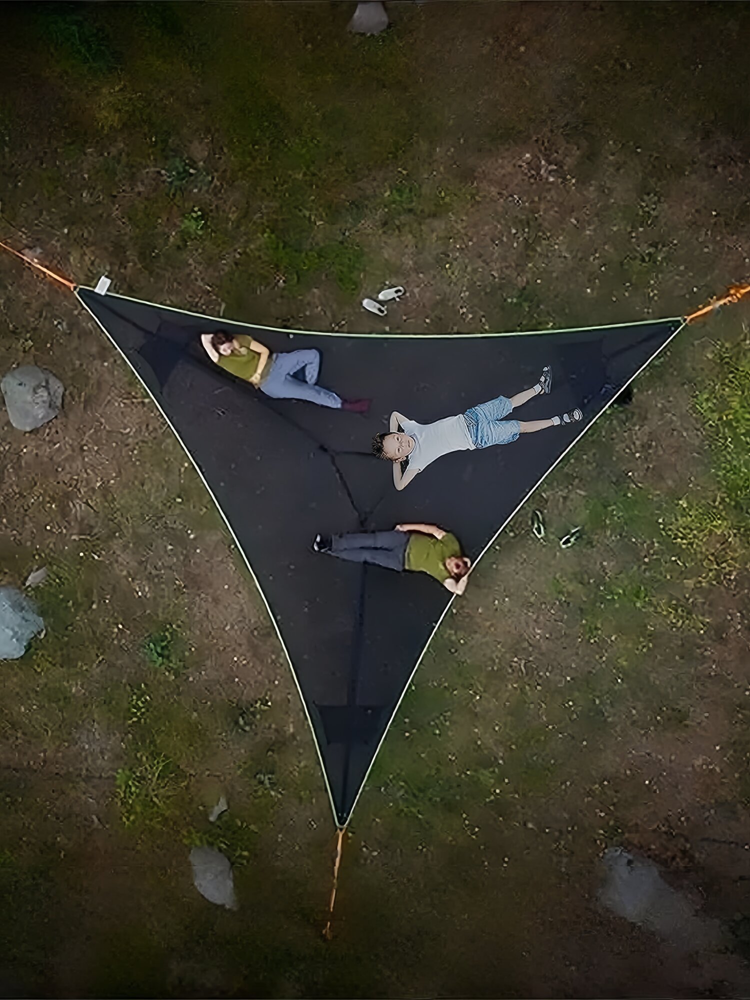 Гамак Нейлон, на открытом воздухе, треугольник, черное, 280х280 см