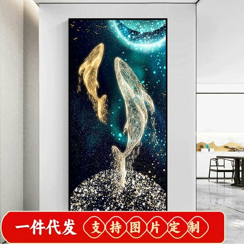 Алмазная мозаика без подрамника 50*90 "Дельфин мечты", пейзажная алмазная вышивка (роспись), роспись стразами